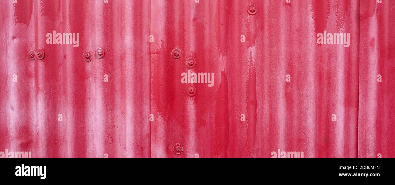 wide Red corrugated metal texture useful as a background Stock Photo ...