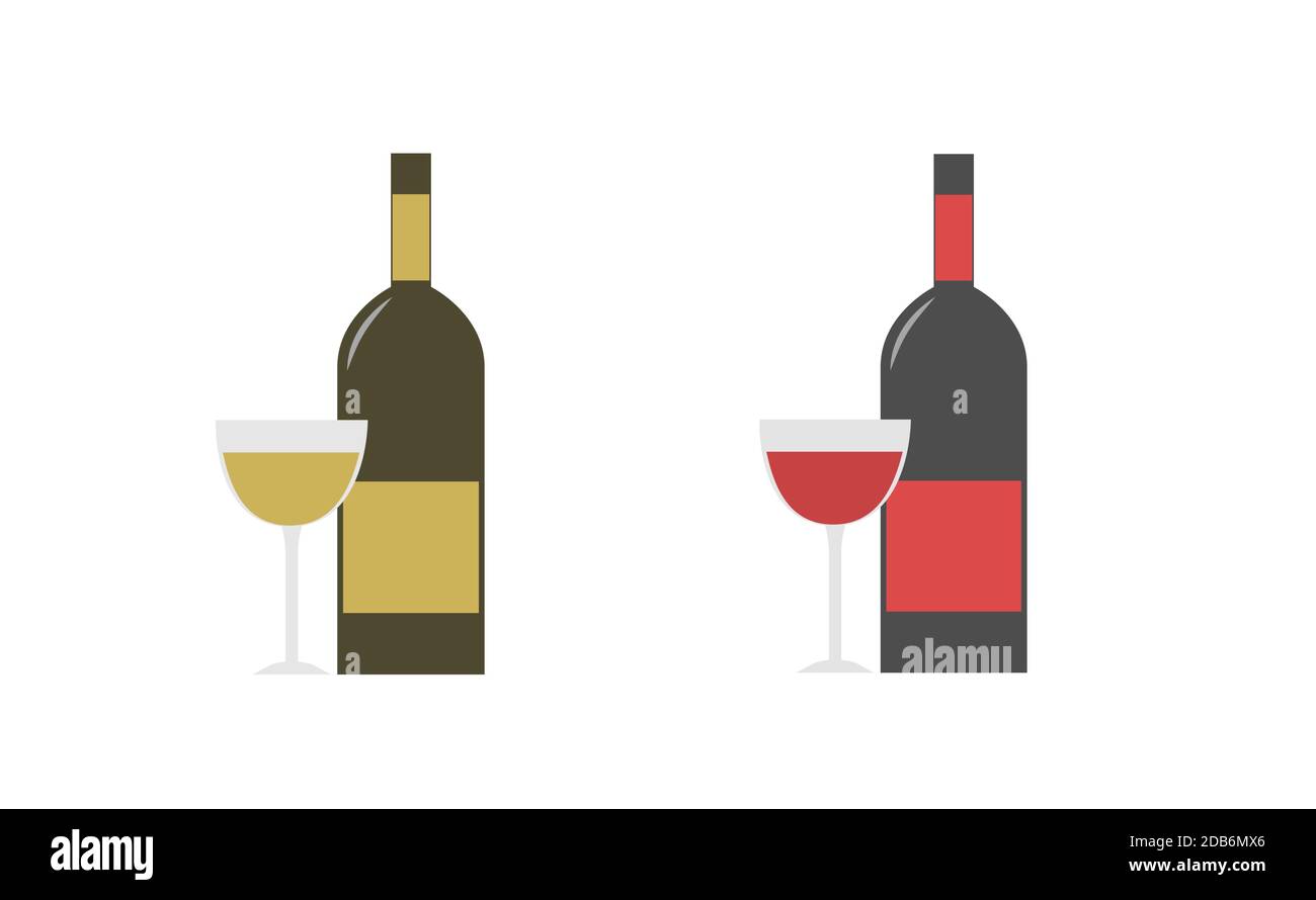 Red and white wine bottles vector icons Stock Vector Image & Art - Alamy
