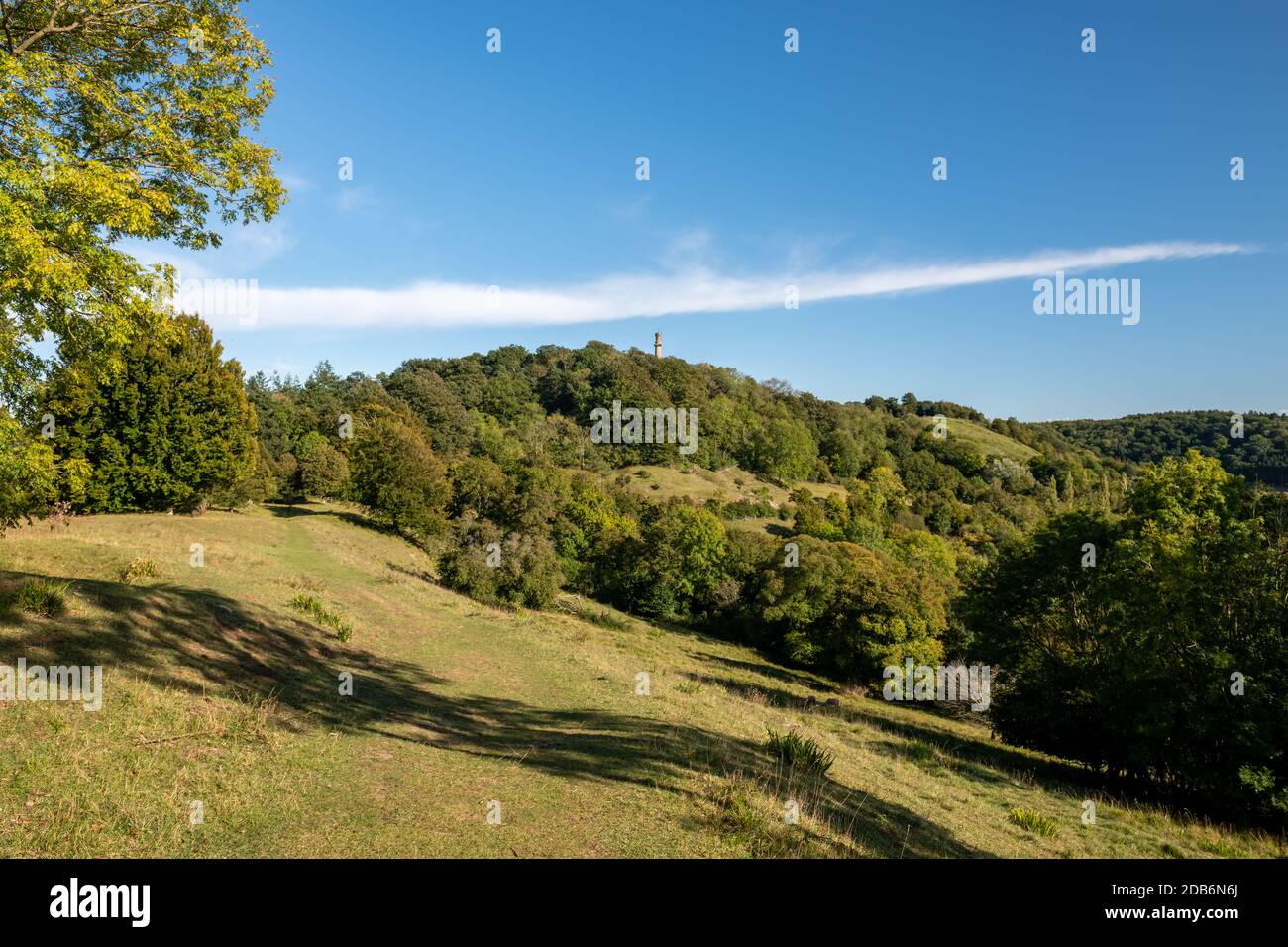 Landscape photo of the Admiral Hood Monument on the Polden Way footpath ...
