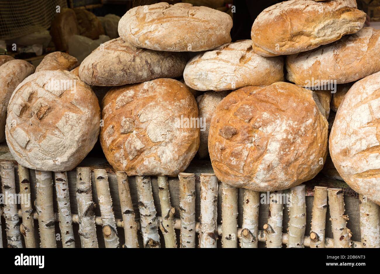 The loaf of rustic bread traditionally roasted Stock Photo - Alamy