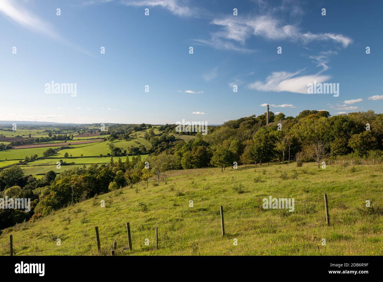 Landscape photo of the Admiral Hood Monument on the Polden Way footpath ...