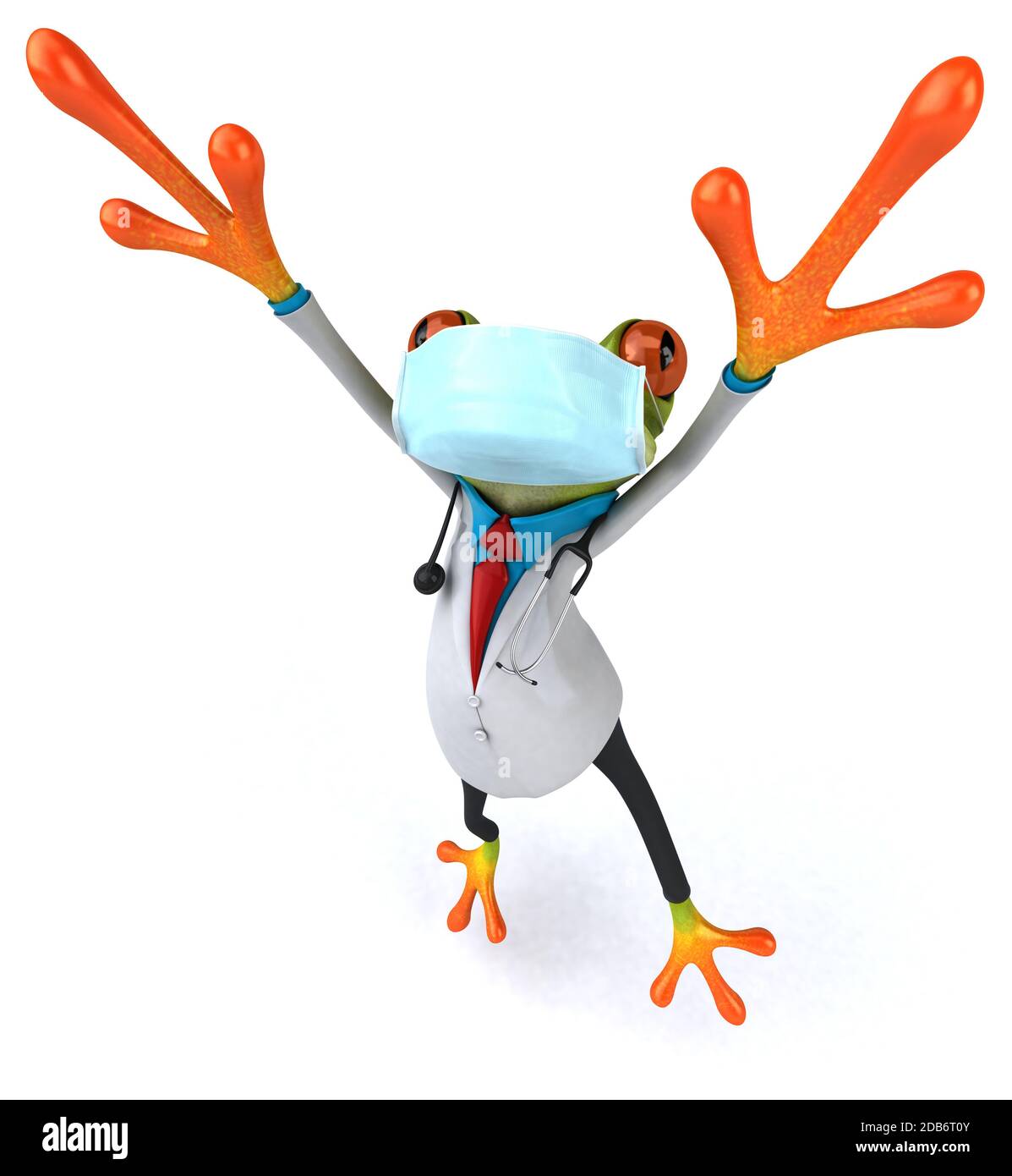 3D Illustration of a doctor frog with a mask Stock Photo - Alamy
