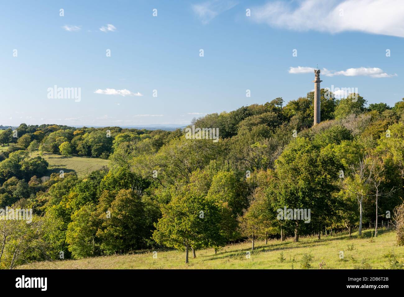 Landscape photo of the Admiral Hood Monument on the Polden Way footpath ...