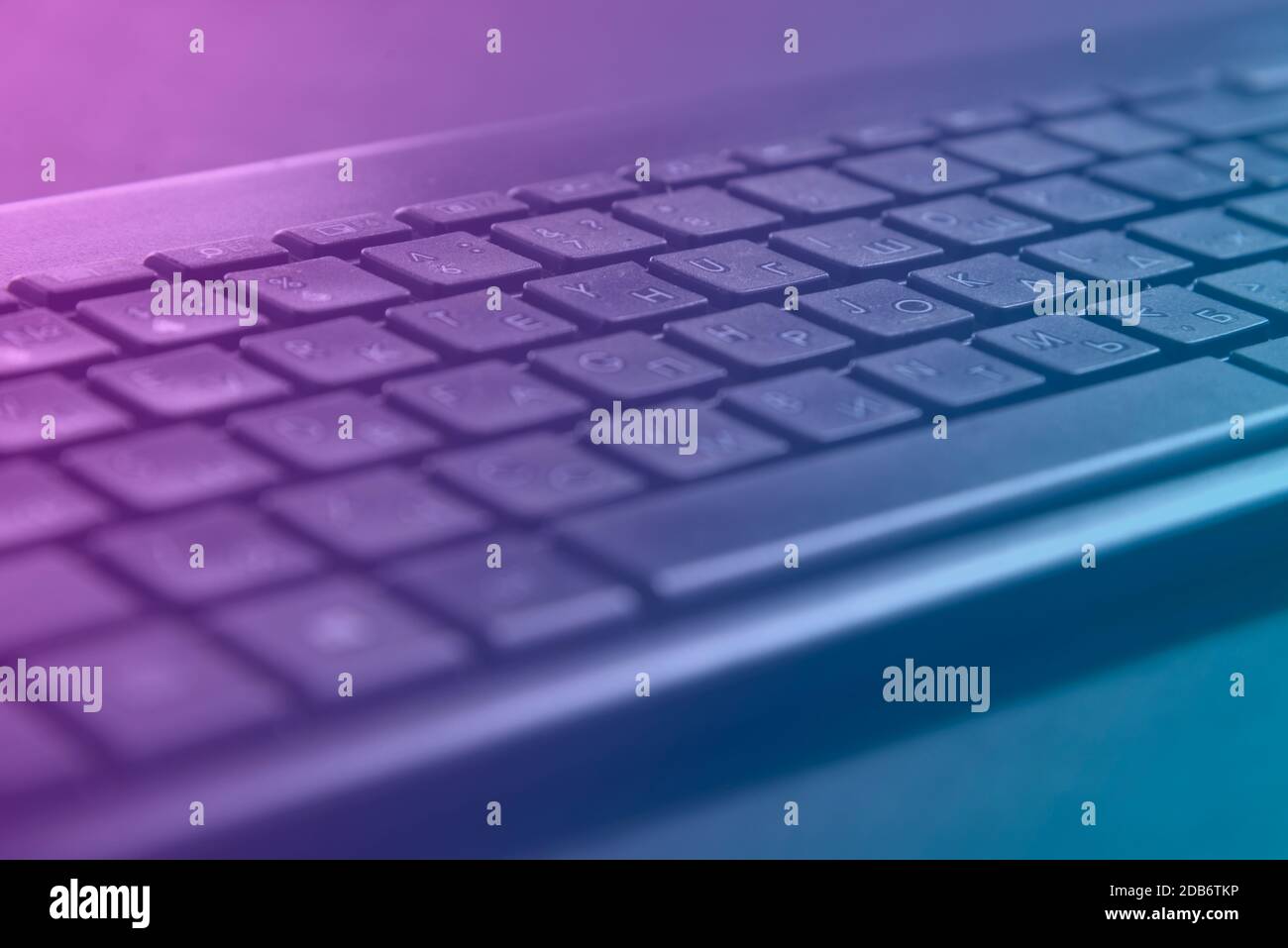 Laptop keys are tinted blue. Laptop keyboard tinted blue Stock Photo ...