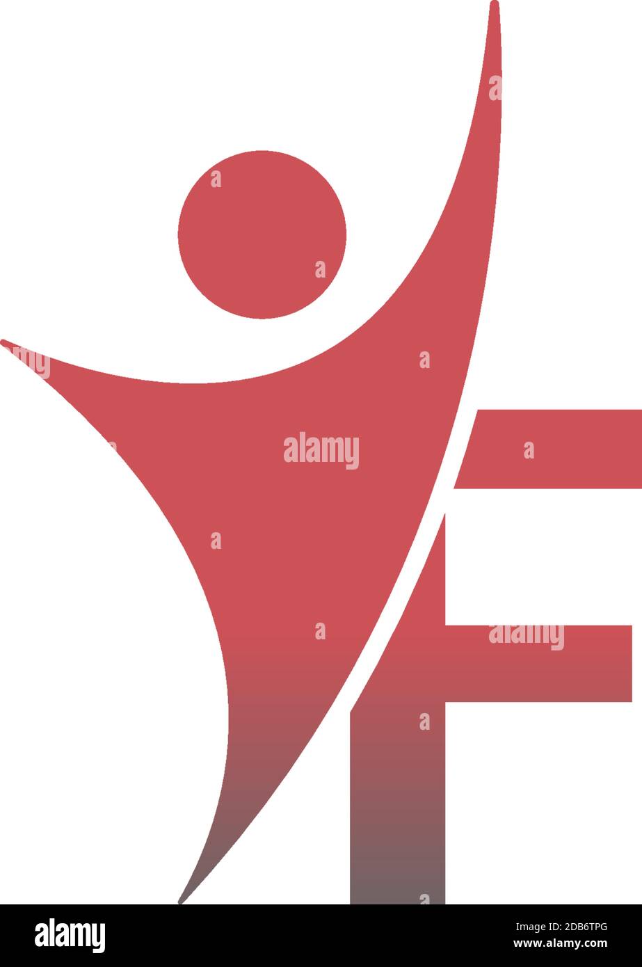 Letter F icon logo with abstrac sucsess man in front, alphabet logo ...