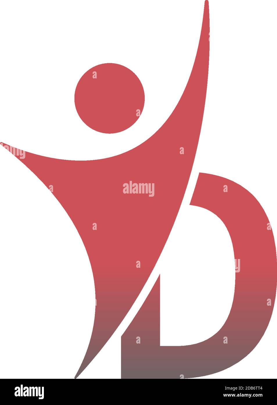 Letter D icon logo with abstrac sucsess man in front, alphabet logo ...