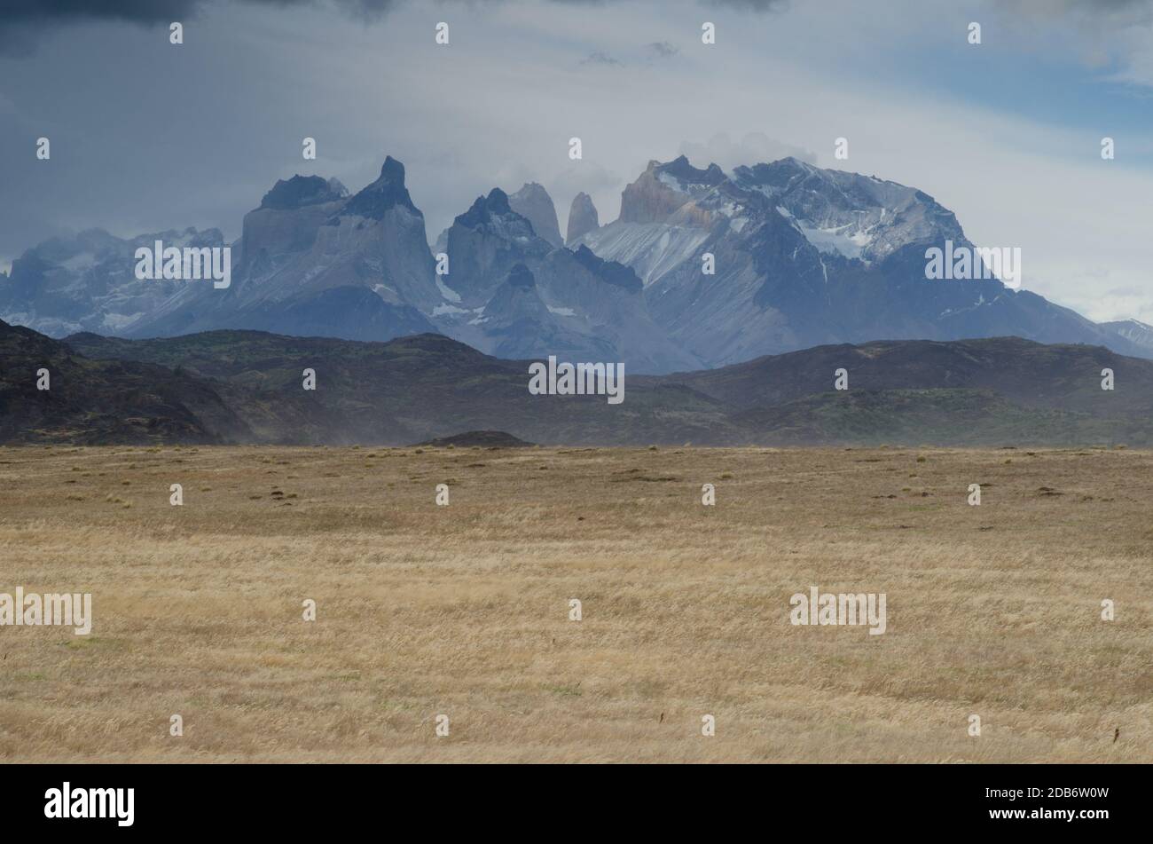 Paine Mountain Range with the Paine Horns and Towers of Paine. Torres ...