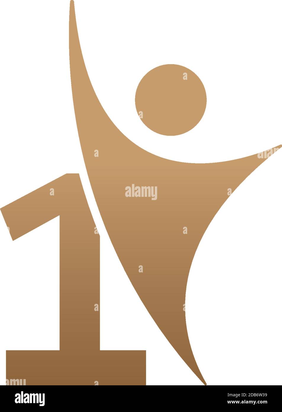 Number 1 icon logo with abstrac sucsess man in front, alphabet logo ...