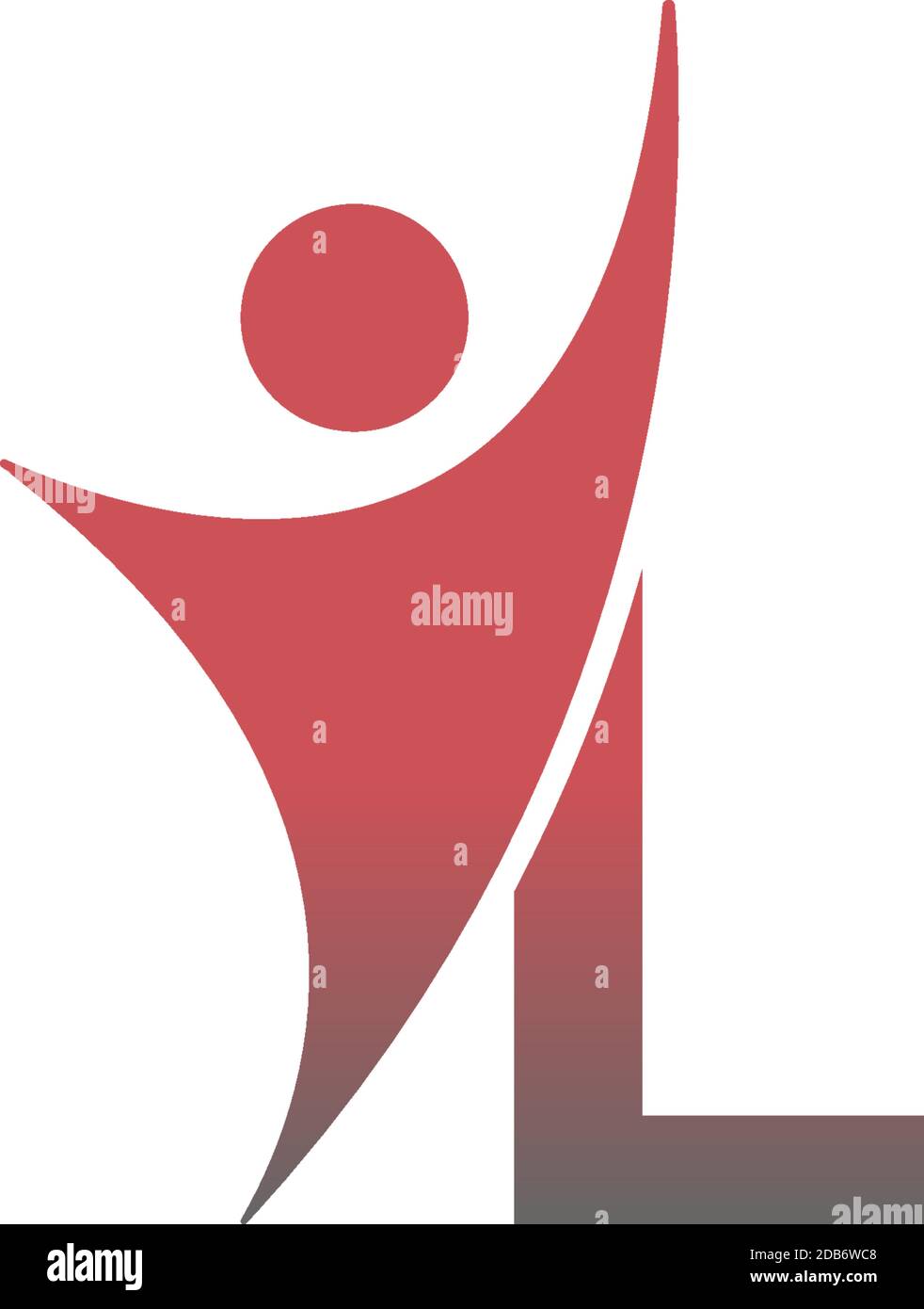 Letter L icon logo with abstrac sucsess man in front, alphabet logo ...