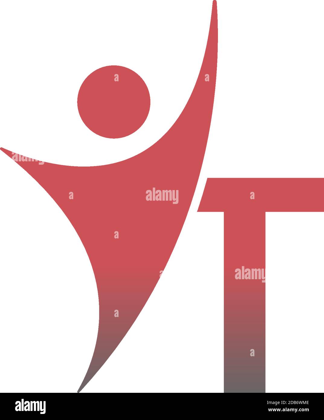 Letter T icon logo with abstrac sucsess man in front, alphabet logo ...