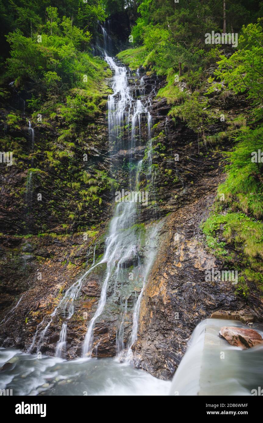 waterfall in Switzerland Alps Stock Photo - Alamy