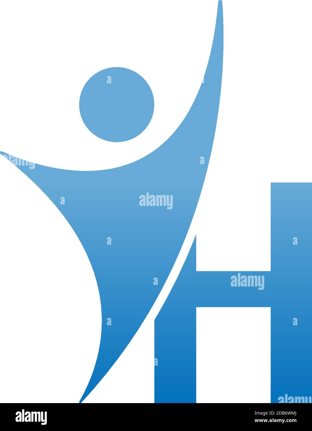 Letter H icon logo with abstrac sucsess man in front, alphabet logo ...