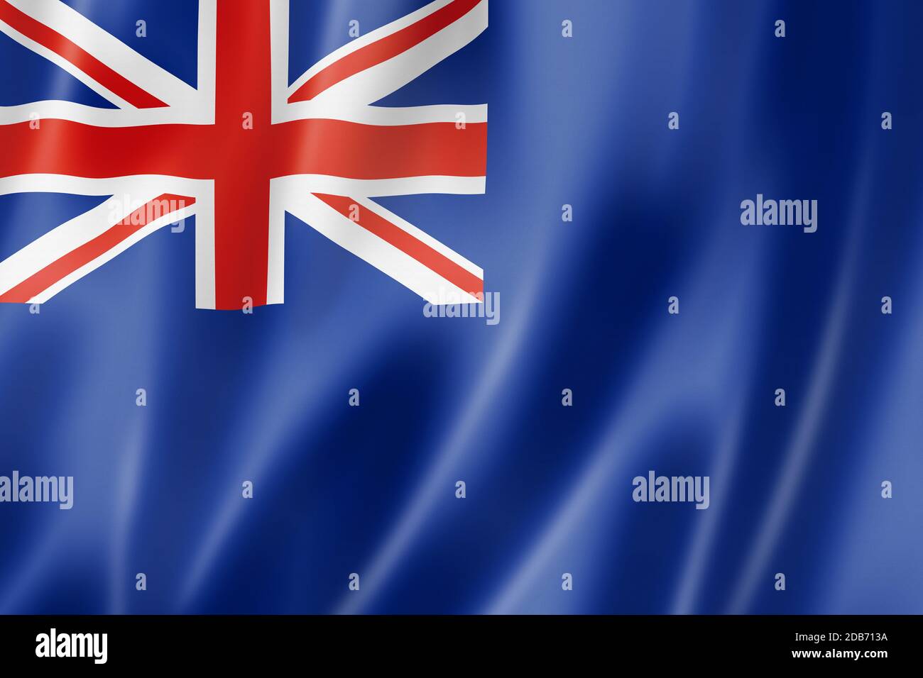 Blue ensign, United Kingdom waving flag. 3D illustration Stock Photo ...