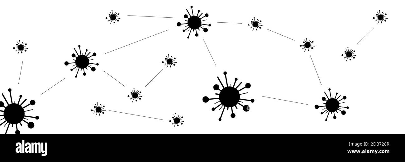 An illustration of viruses spread on white background Stock Photo - Alamy