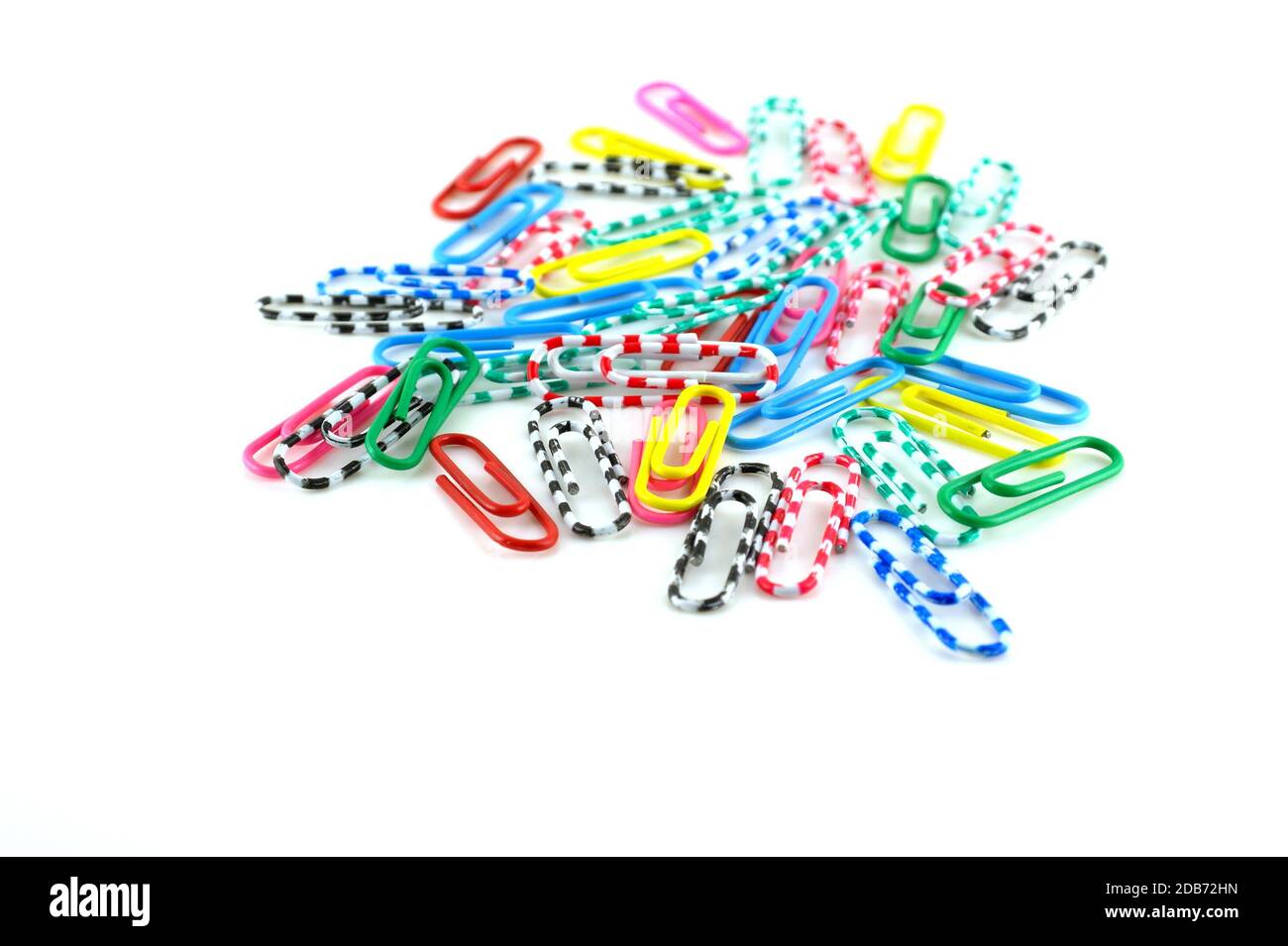 Color clips for paper over white, shallow dof Stock Photo - Alamy