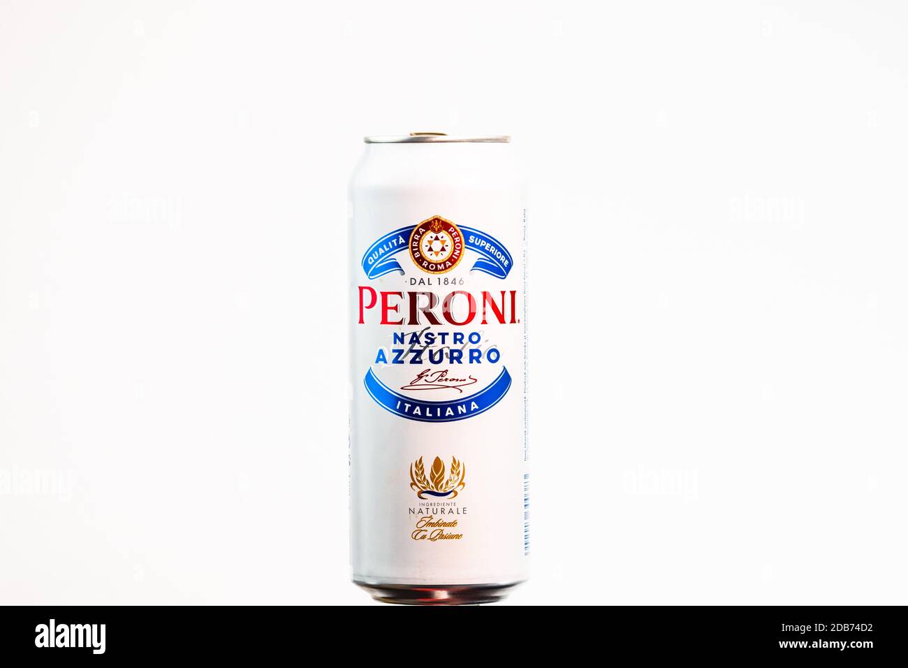 Peroni Nastro Azzurro, a premium lager beer produced since 1963 by ...