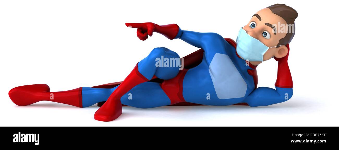 3D illustration of a cartoon character with a mask Stock Photo - Alamy