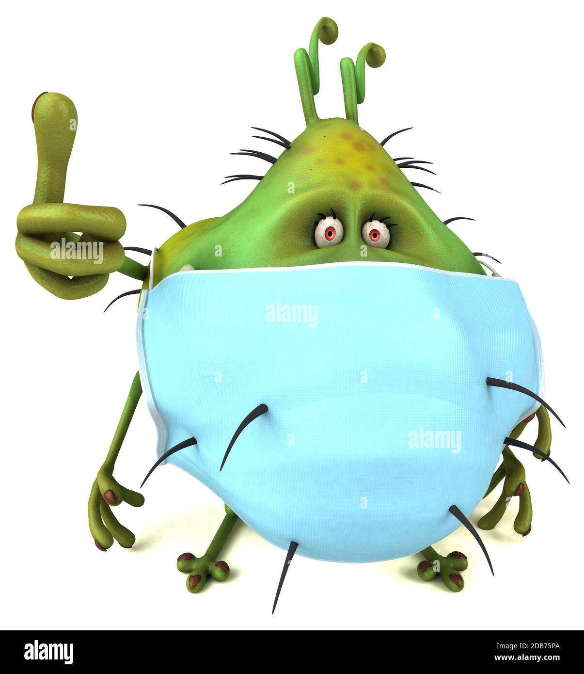 3D Illustration of a bug monster with a mask Stock Photo - Alamy