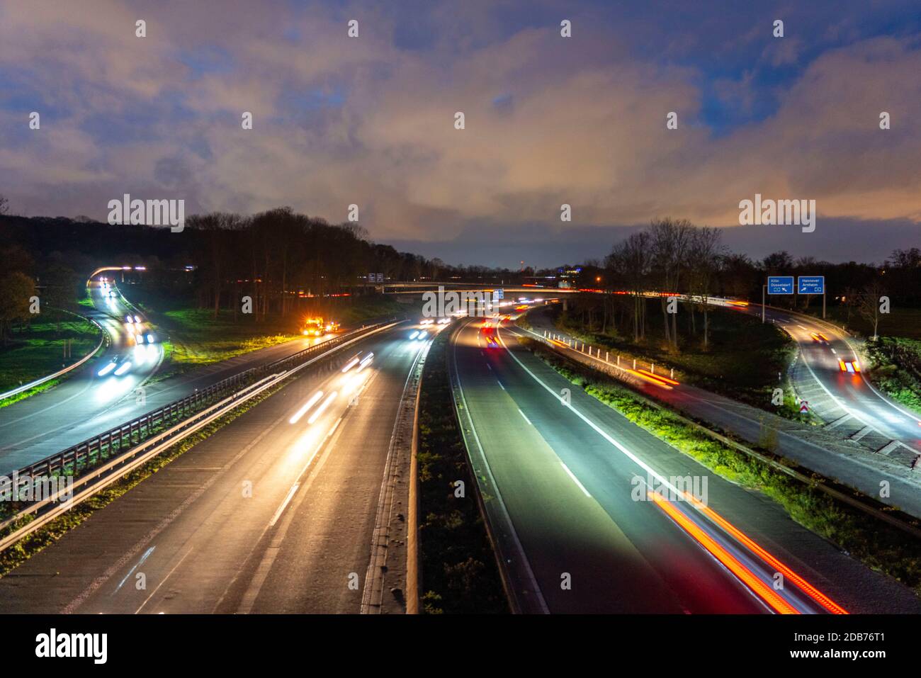 Motorway bridges at night hi-res stock photography and images - Alamy