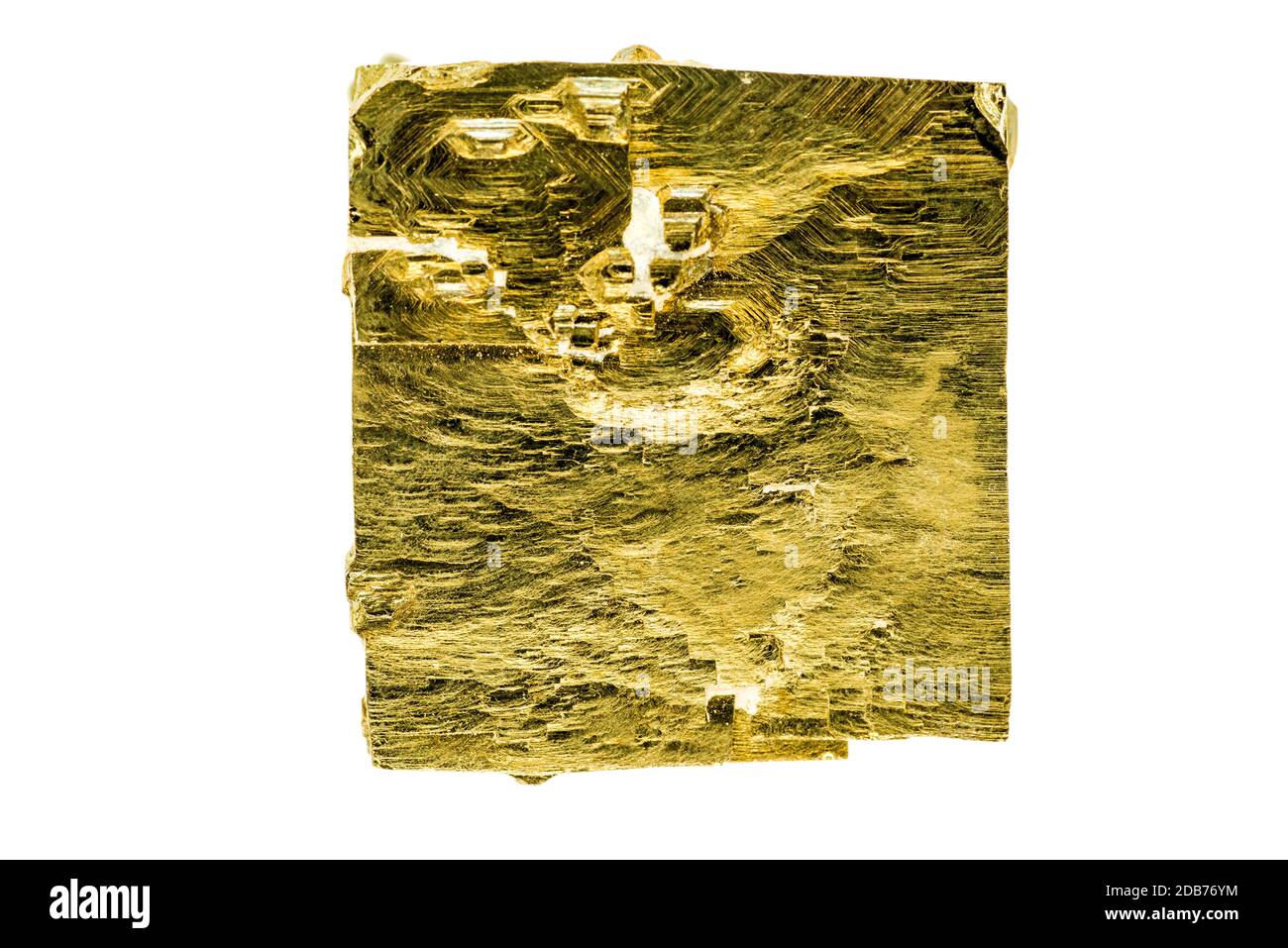 Pyrite gemstone cut out on white background Stock Photo - Alamy