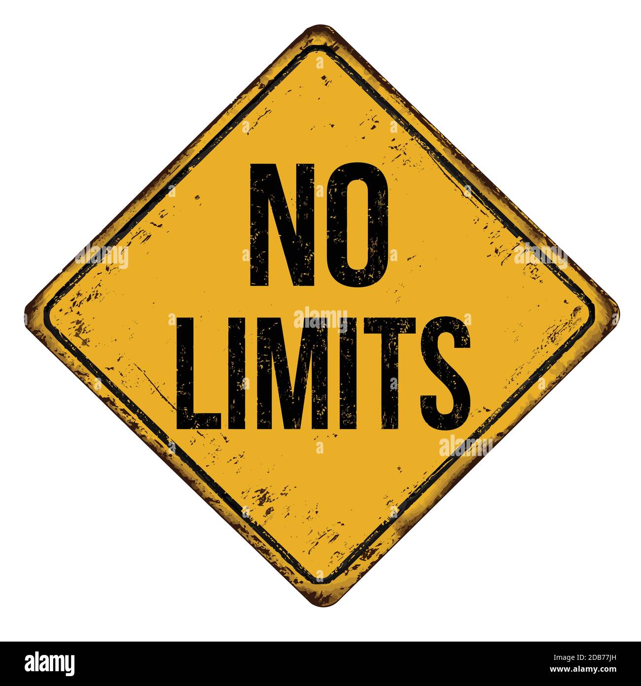 No limits vintage rusty metal sign on a white background, vector ...