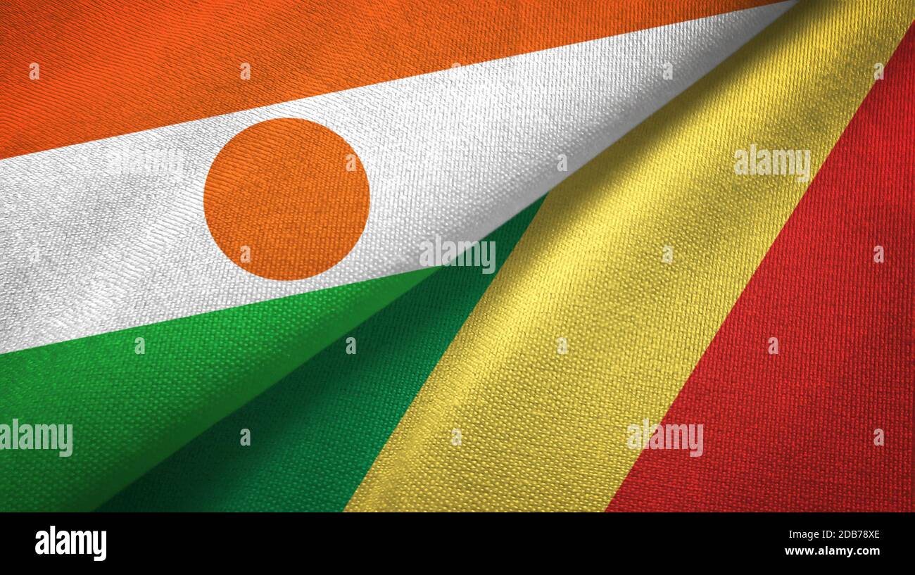 Niger and Congo two flags textile cloth, fabric texture Stock Photo - Alamy