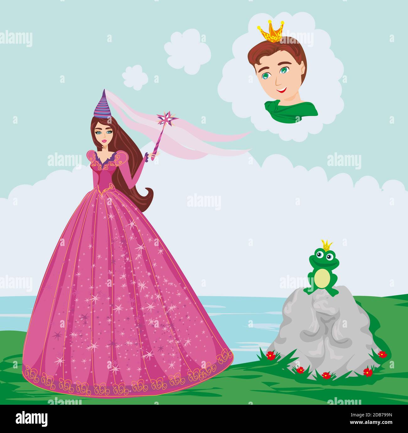 prince enchanted with a frog Stock Photo - Alamy