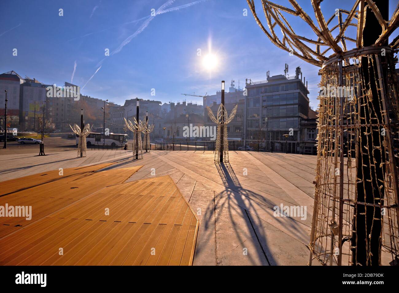 Belgrade. Slavija square in Beograd nature and architecture view ...
