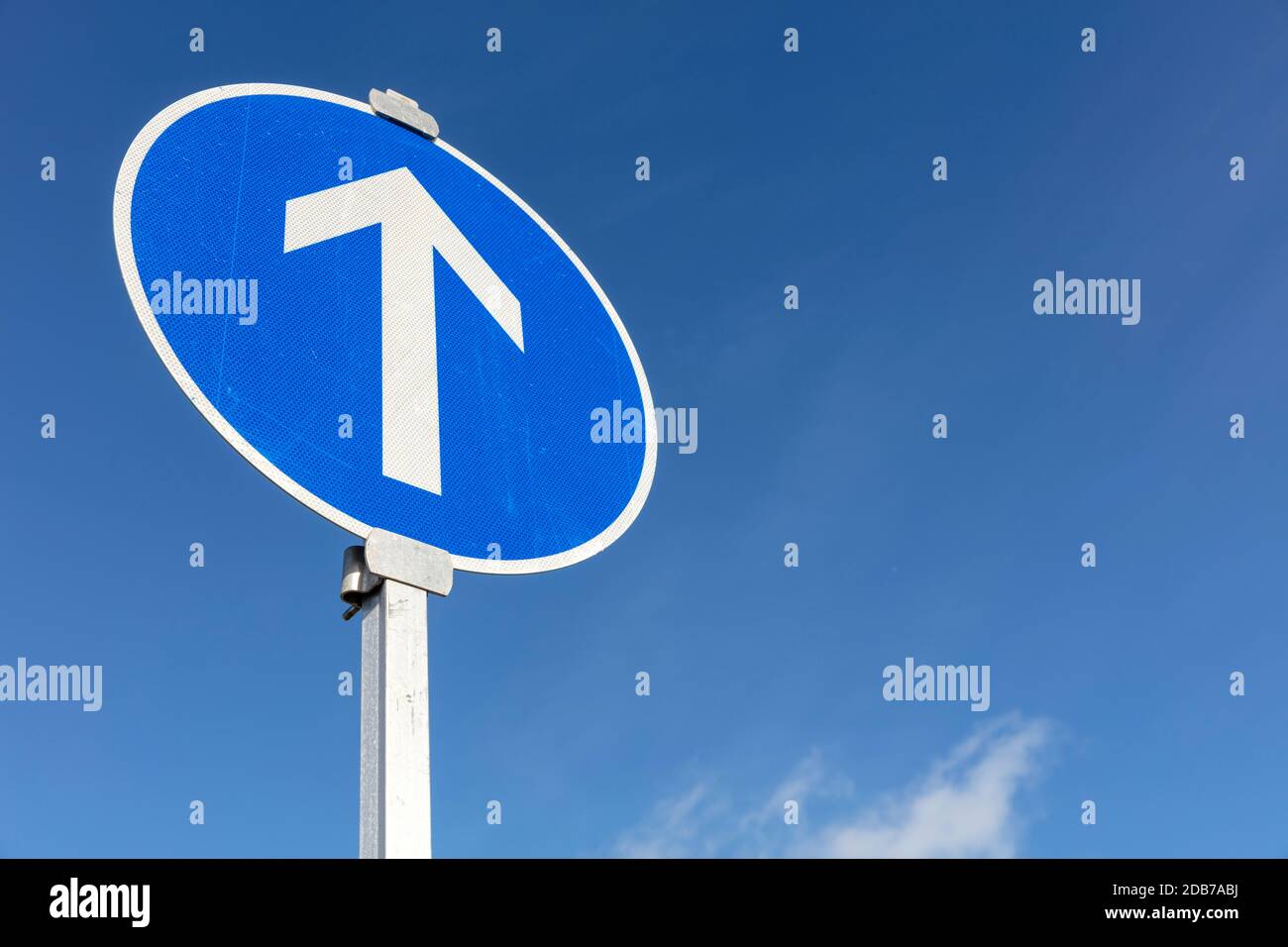 German road sign: go straight ahead Stock Photo - Alamy