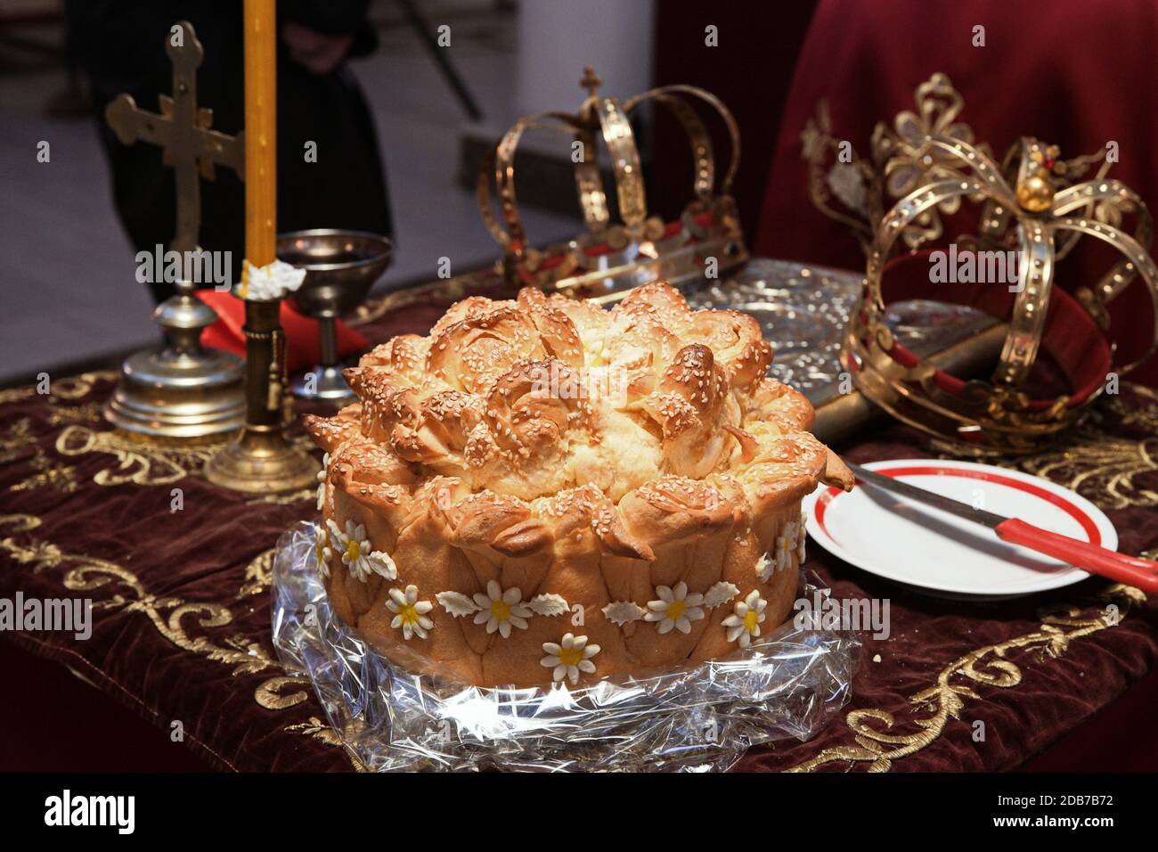 Bread in Orthodox church that is prepared for the wedding ceremony ...