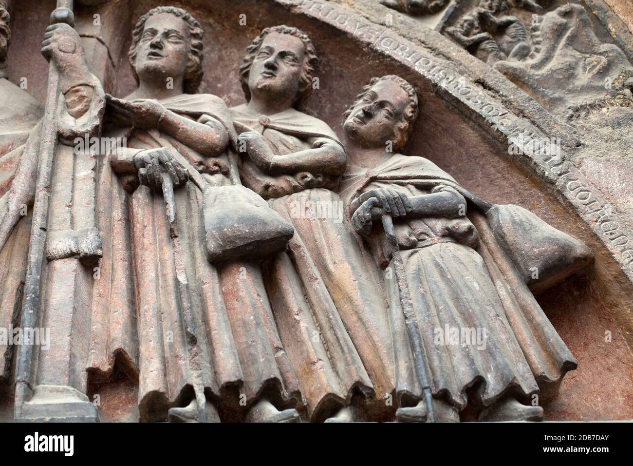 Colmar - Cathedral of Saint Martin, reliefs on the portal Stock Photo ...