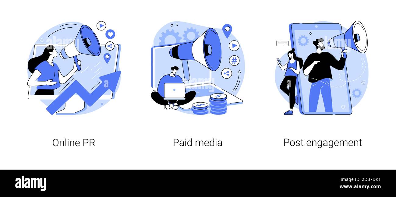 Digital PR service abstract concept vector illustrations Stock Vector ...