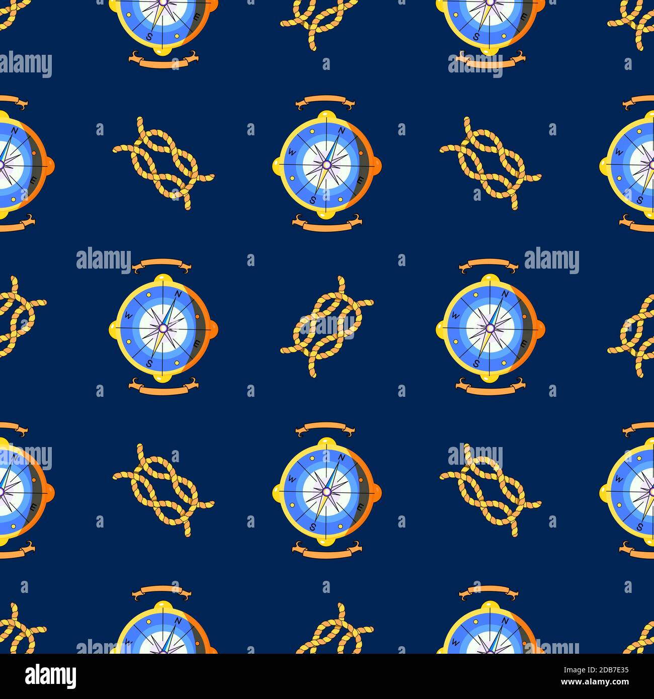 Pattern for boys. Marine theme. Seamless pattern with compass and ...