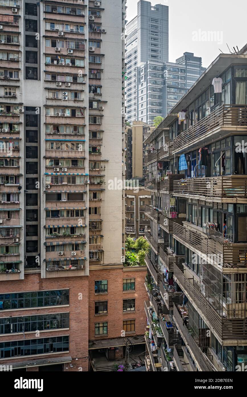 Chongqing, China - July 2019 : Tall highrise residential buildings in ...