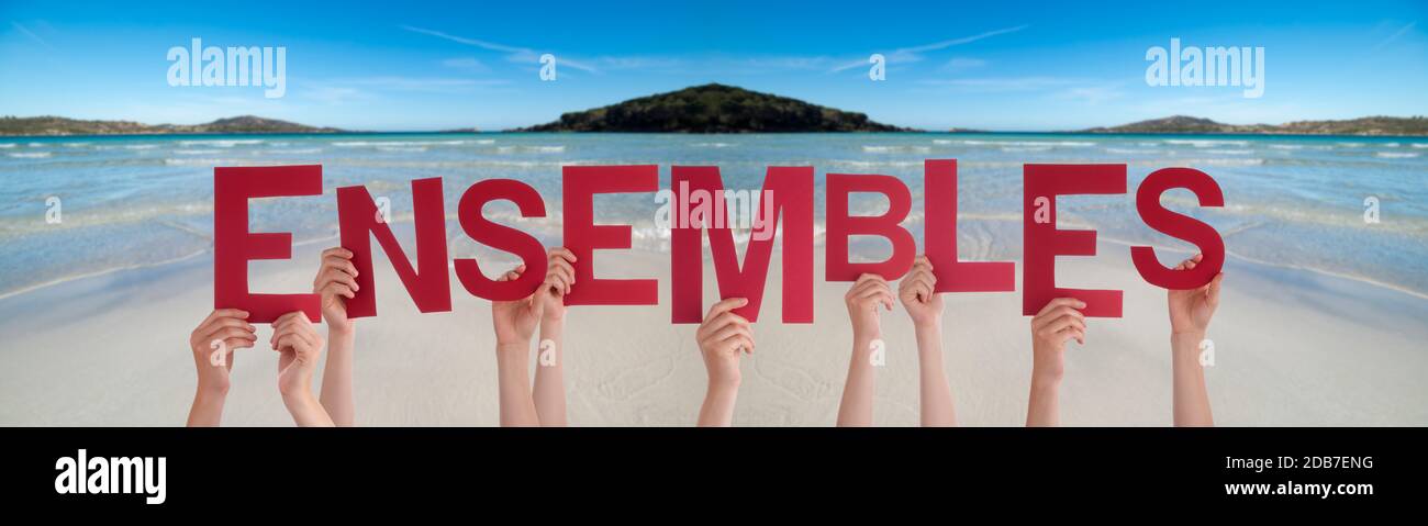 People Hands Holding Colorful French Word Ensembles Means Stronger ...