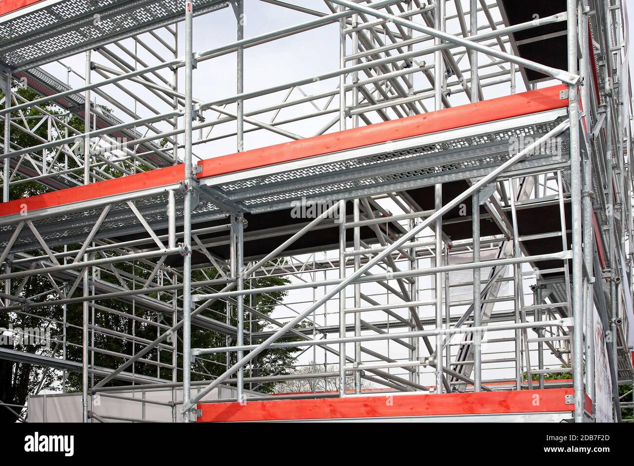 Big aluminum scaffolds platforms for building construction Stock Photo ...