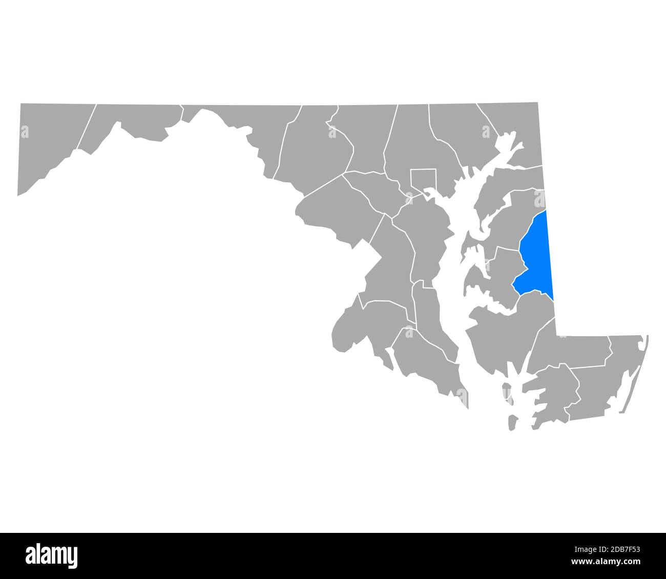 Map of Caroline in Maryland Stock Photo - Alamy
