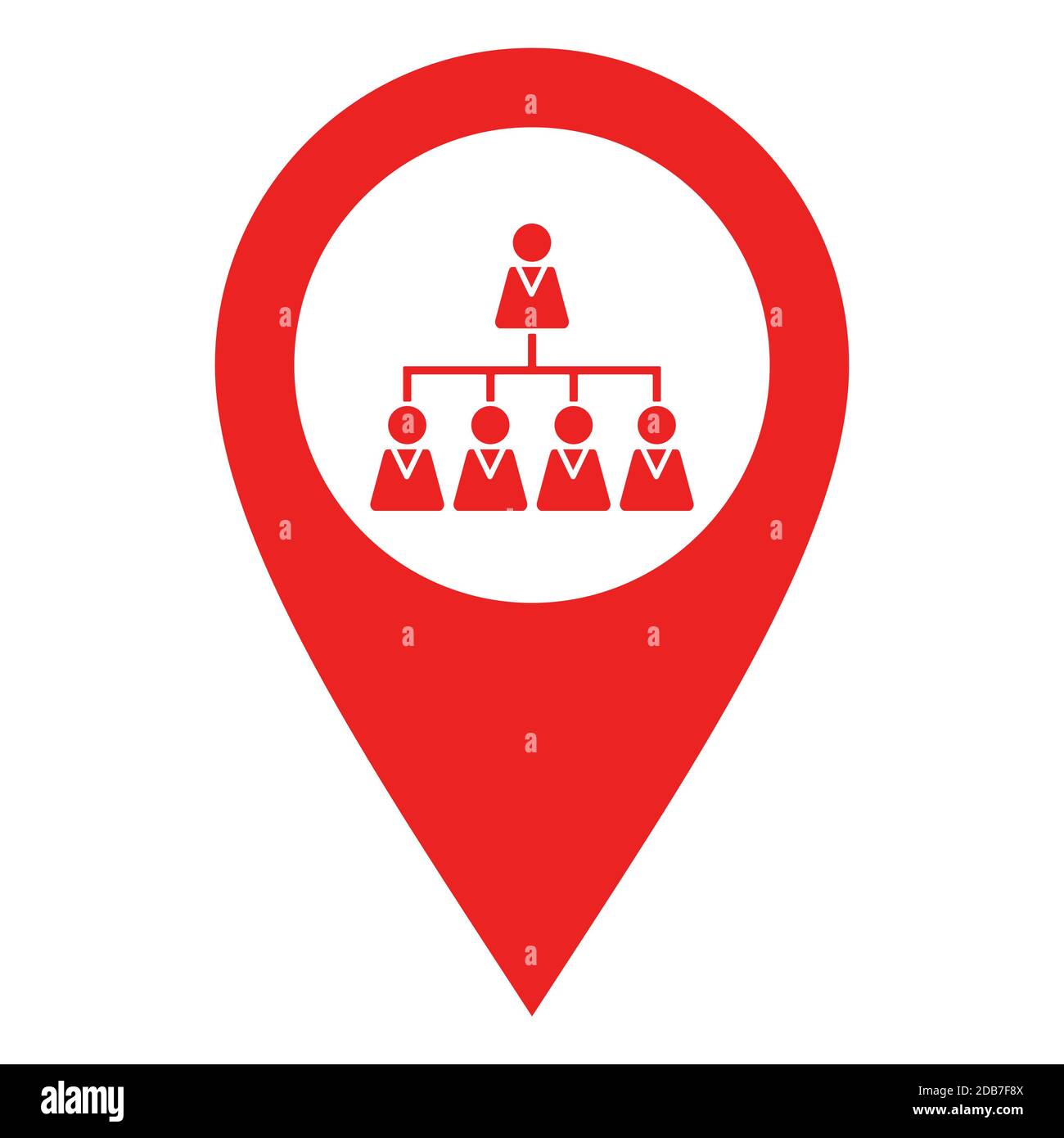 Hierarchy and location pin Stock Photo - Alamy
