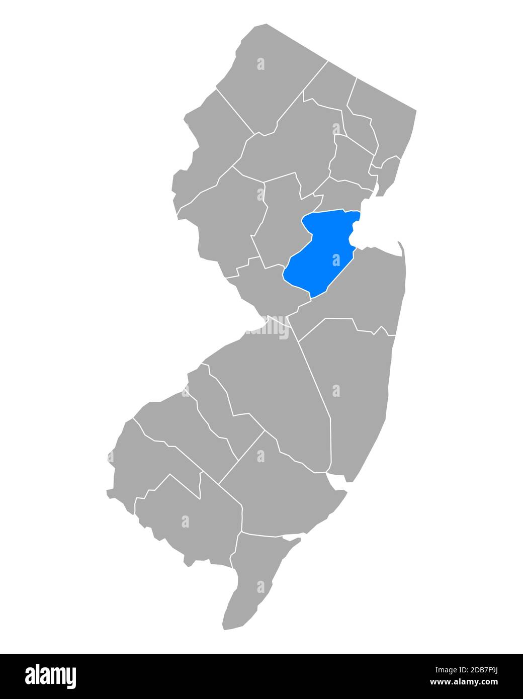 Map of Middlesex in New Jersey Stock Photo - Alamy