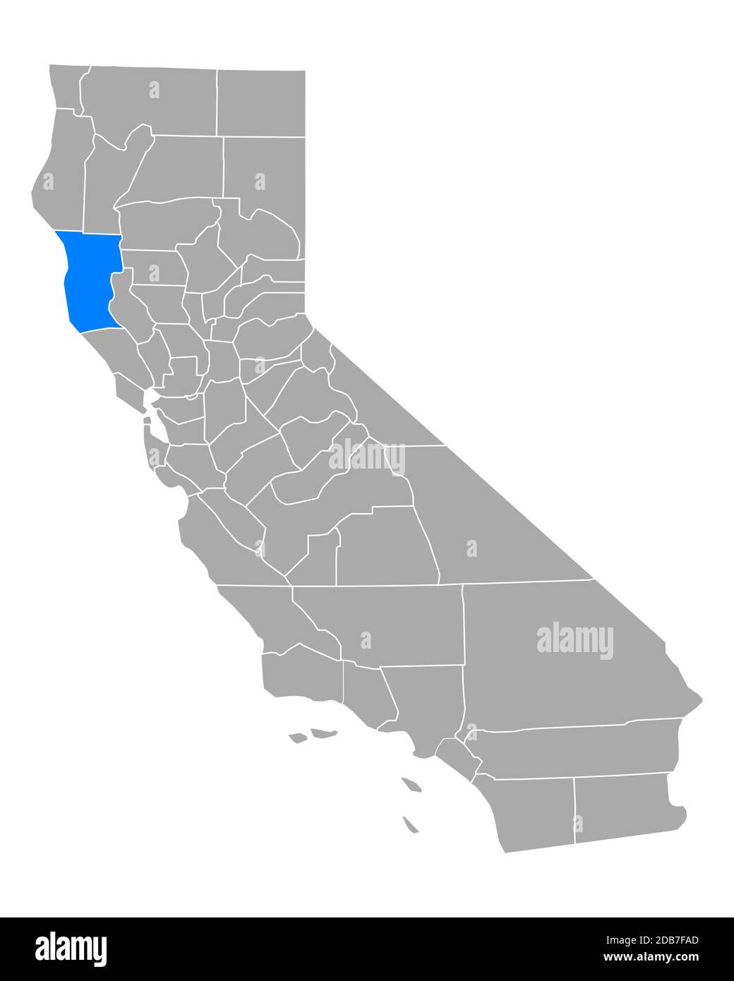 Mendocino map hi-res stock photography and images - Alamy