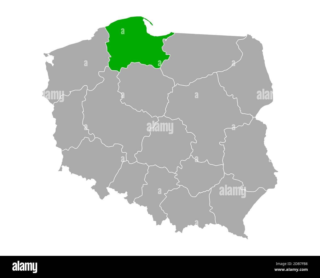 Map of Pomorskie in Poland Stock Photo - Alamy