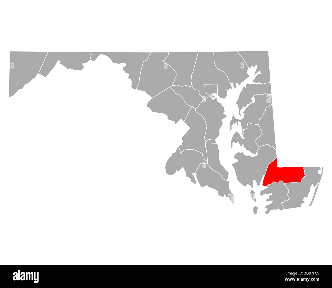 Wicomico county map hi-res stock photography and images - Alamy