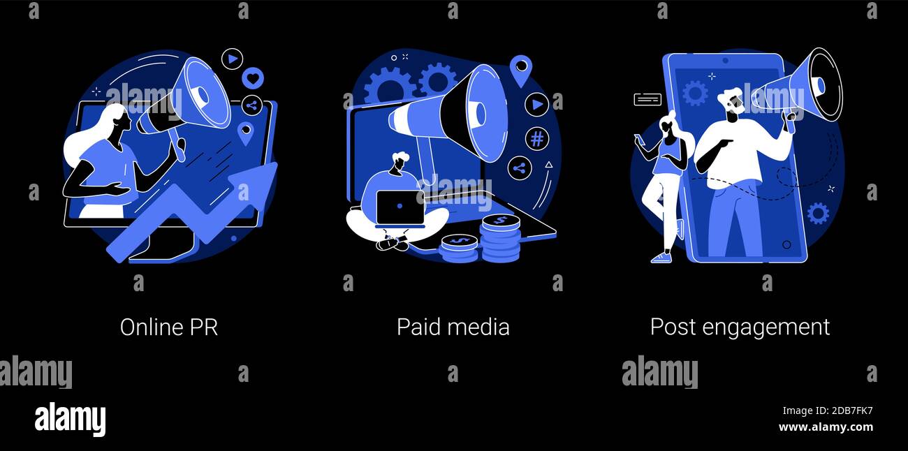 Digital PR service abstract concept vector illustrations Stock Vector ...