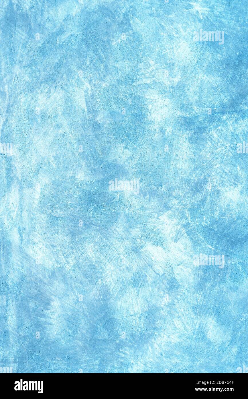 Abstract azure wall background. Hand drawn painting. Painting on wall ...