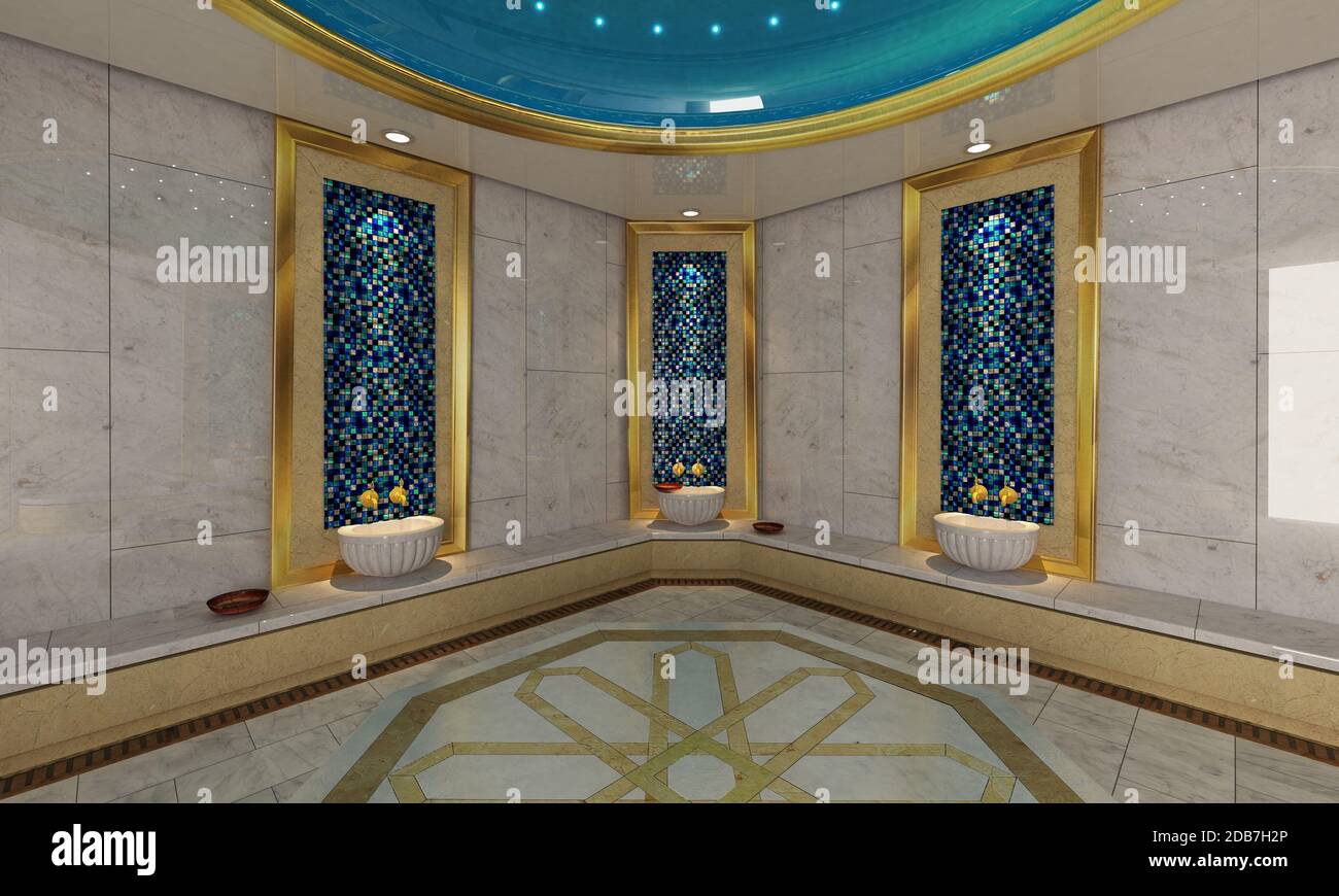 Turkish bath modern 3D design and rendering for your project Stock ...