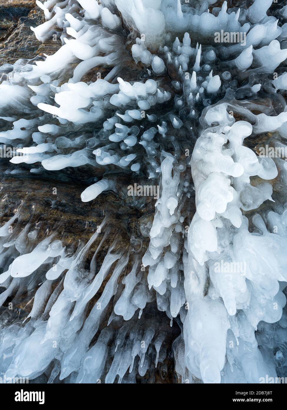 Close up Ice swag inside the cave. Lake Baikal, Russia Stock Photo - Alamy