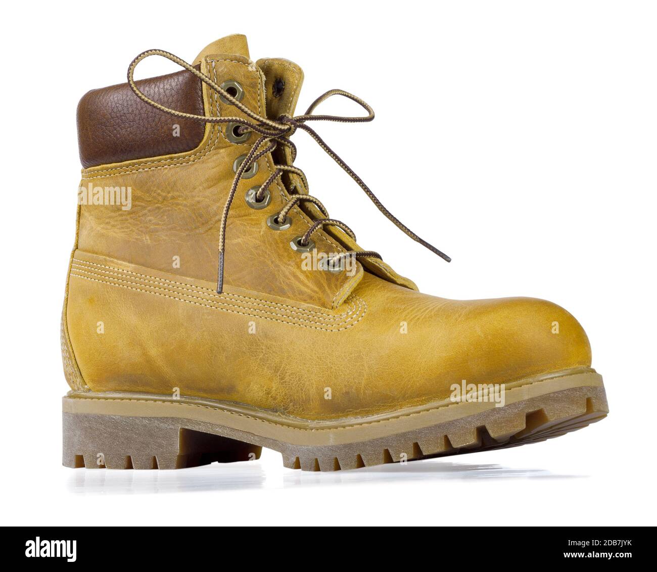 yellow boot isolated on a white background Stock Photo - Alamy