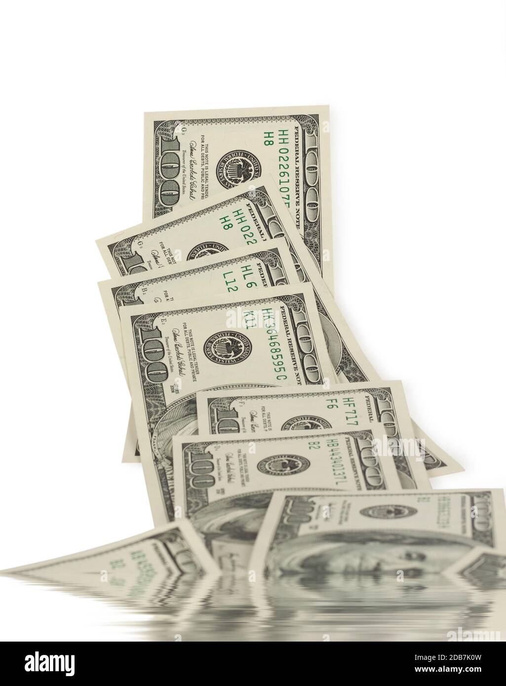 Dollar off from the water isolated on white Stock Photo - Alamy