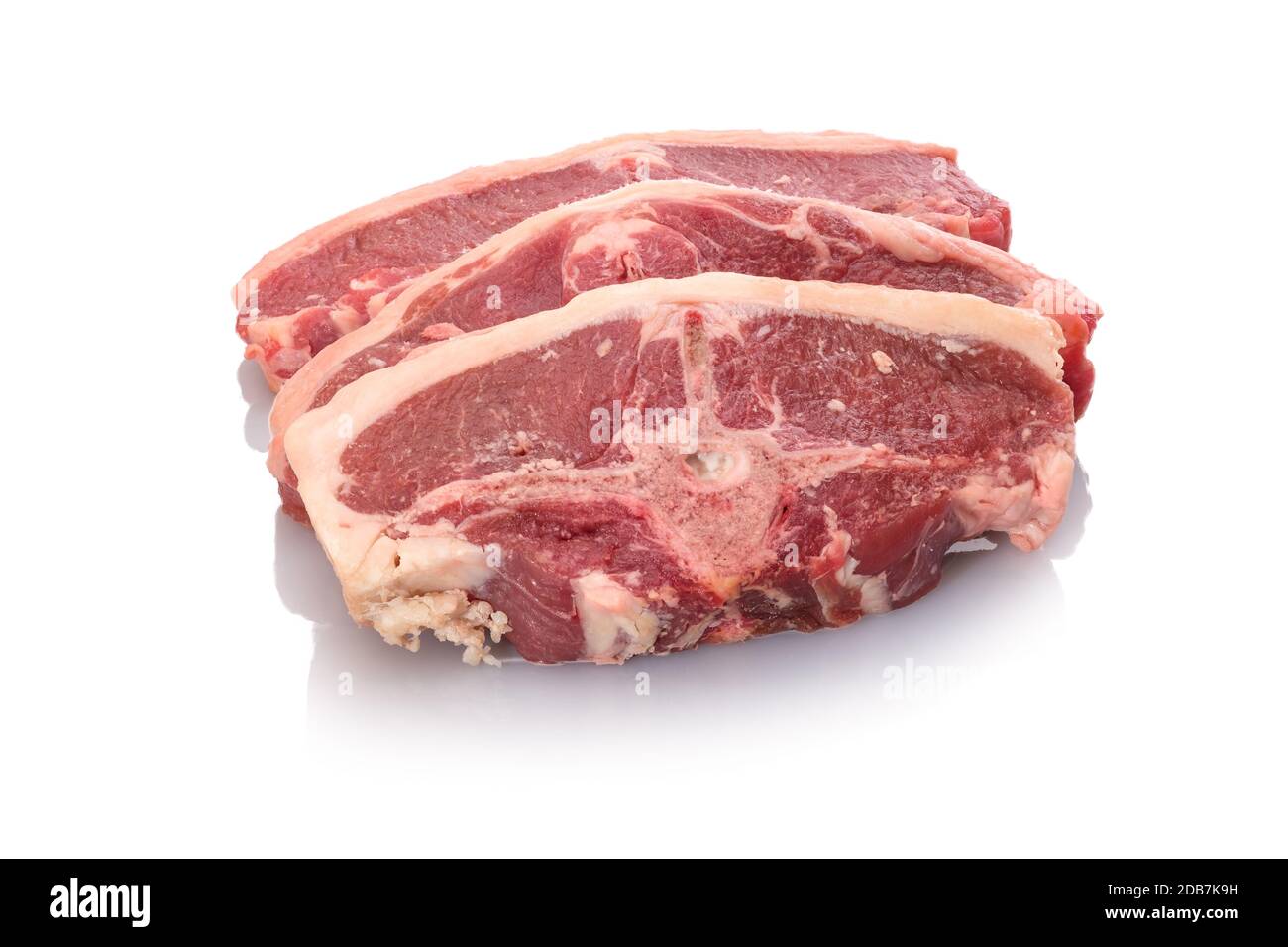 Lamb meat with bones raw white isolated Stock Photo - Alamy