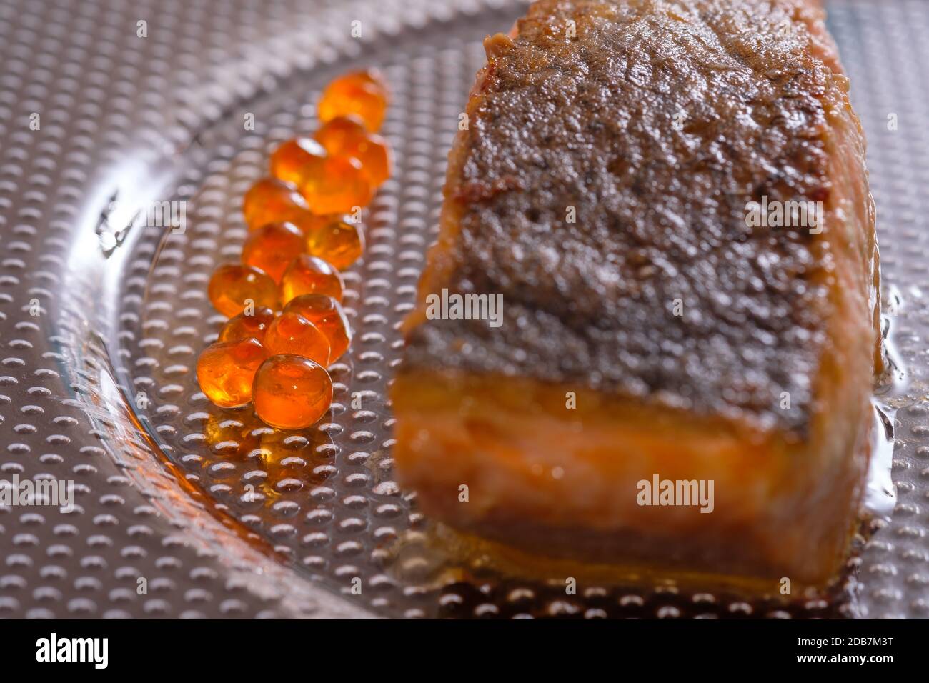 Orange salmon caviar with fish fillet as close-up Stock Photo - Alamy